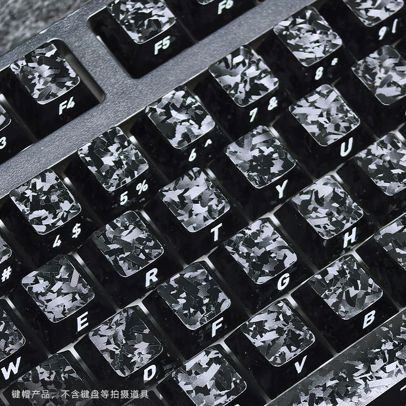 Cool Carbon Fiber Texture! 119 PBT Keycaps Cherry Side Print for ...