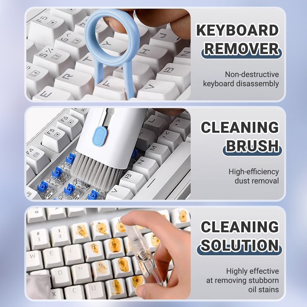7 In 1 Keyboard Cleaning Kit Mini Desktop Sweep Laptop Screen Cleaner ...