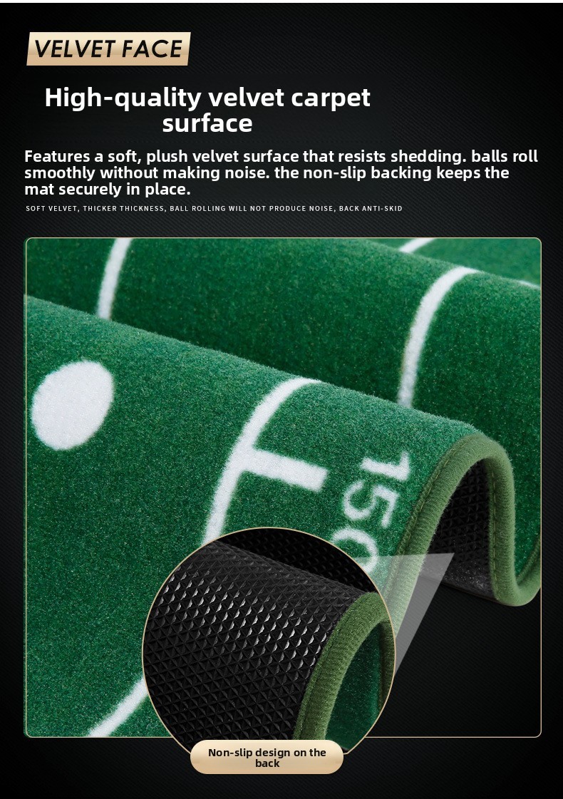 PGM TL023 Golf Putting Mat with Yardage Markings, Indoor Home Practice ...