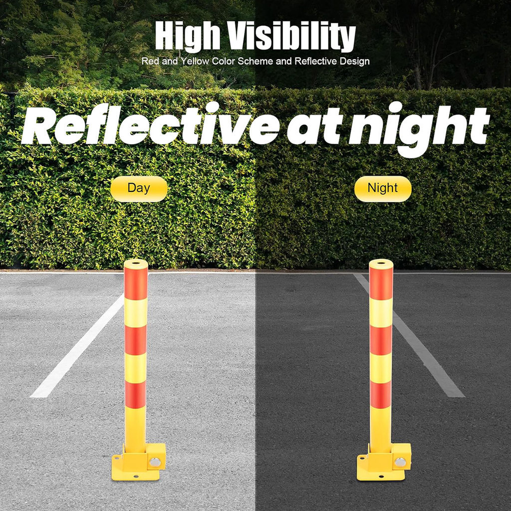 🇲🇾24H🚚 Heavy Duty Car Parking Bollard Safety Pole Lockable Vehicle ...