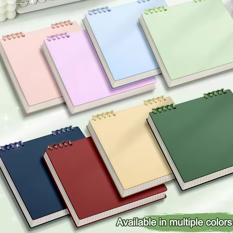 120 Pages Loose-leaf Notebook Color Detachable Notepad Flip Up Grid ...