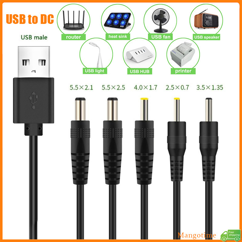 【Fast Ship】USB to DC Power Cord DC Port Charging Cable Power Supply ...