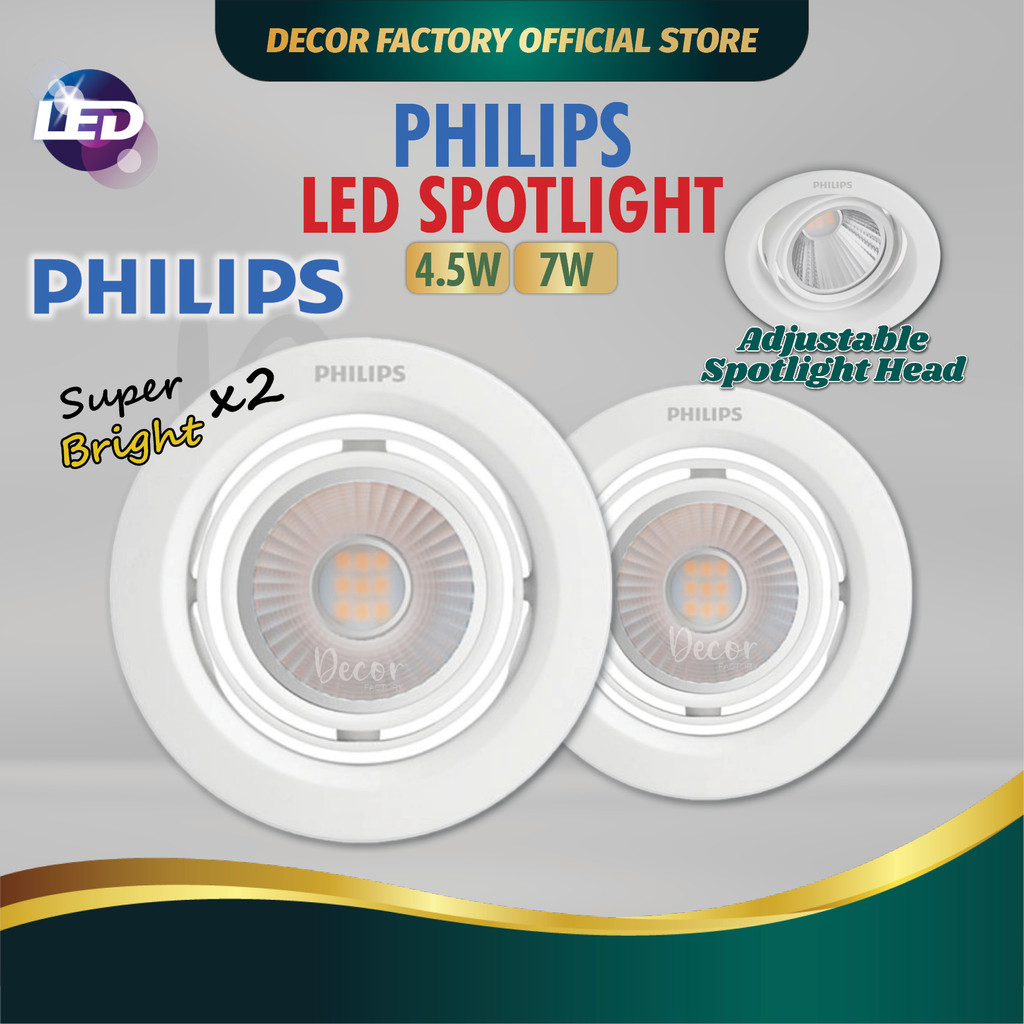PHILIPS LED Spotlight Eyeball 59776 Pomeron 7W Recessed Spotlight SL201 ...