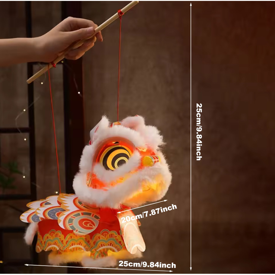 Kids Handheld LED Light-Up Lion Lantern DIY Kit 2026 New Year Edition ...