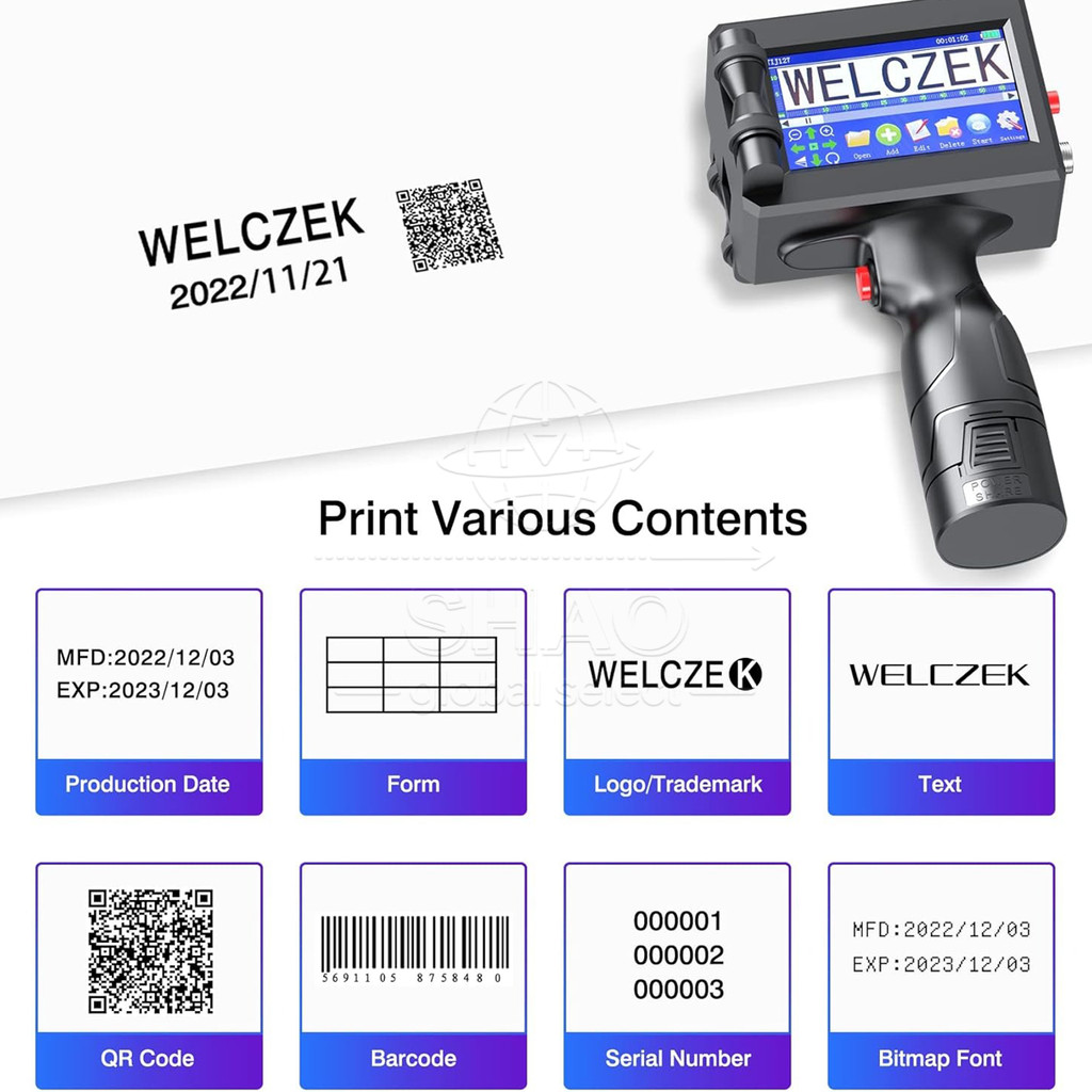 Portable Handheld Inkjet Printer Automatic Date Time Logo Coder for ...