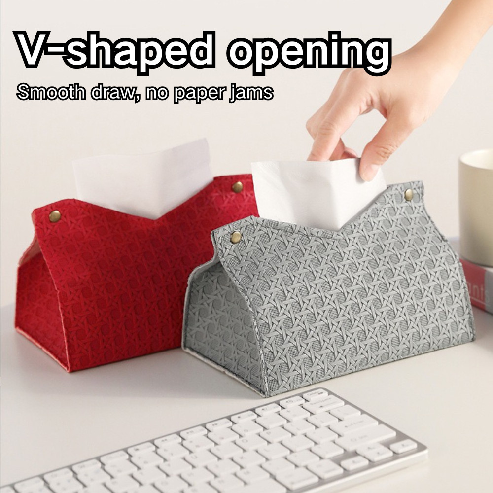 Luxury PU Leather Tissue Box Paper Towel Storage Box Napkin Storage ...