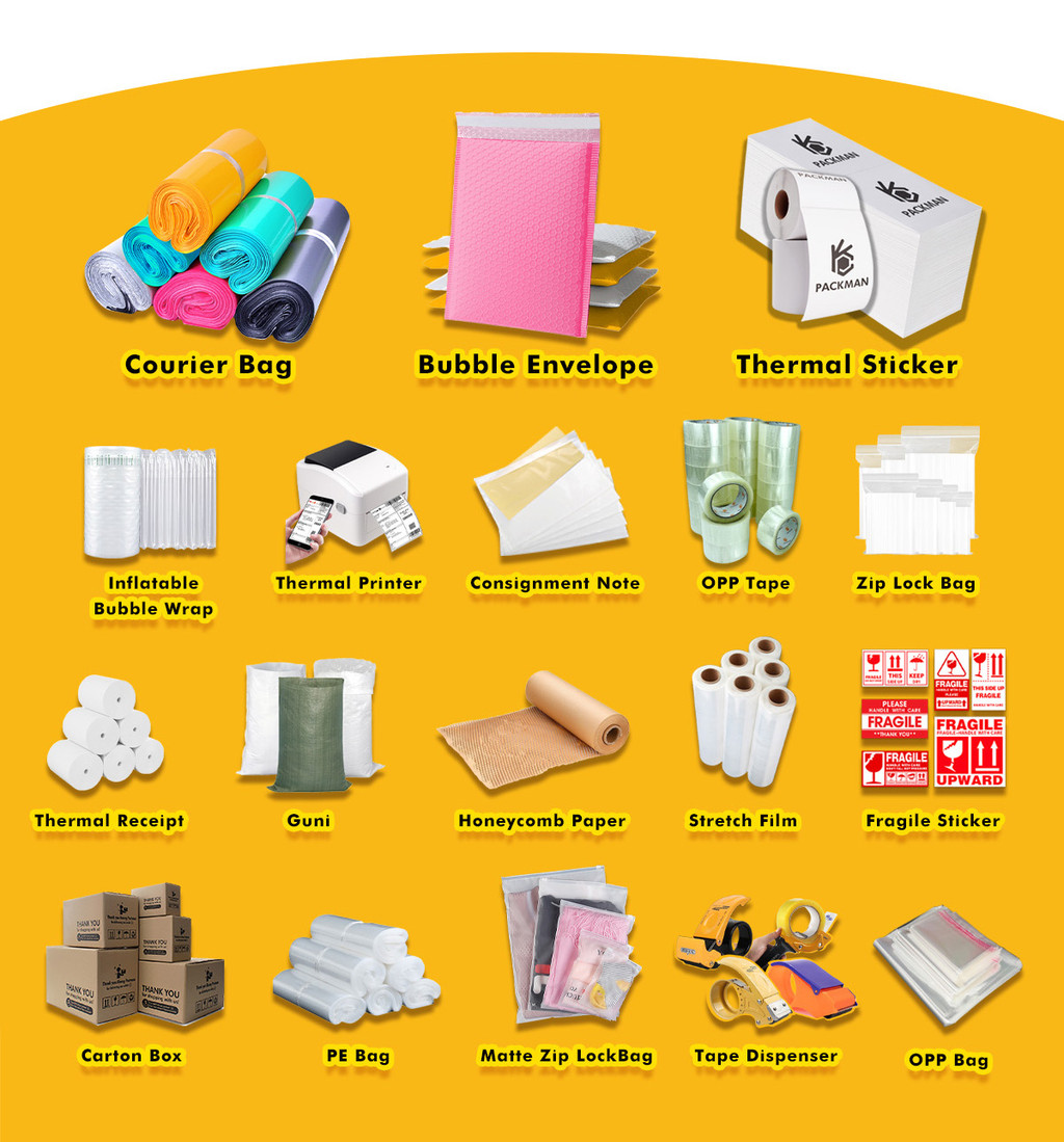 (1CTN) PACKMAN OPP Tape & Fragile Tape Transparent Adhesive 45mic X ...