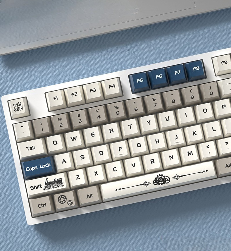 Retro Steam Age Keycaps PBT Sublimation Cherry Height Fit 61/87/104/108 ...
