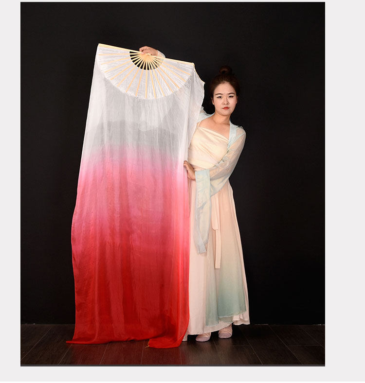 Classical Dance Long Silk Fan Red Gradient Dance Fan | Shopee Malaysia