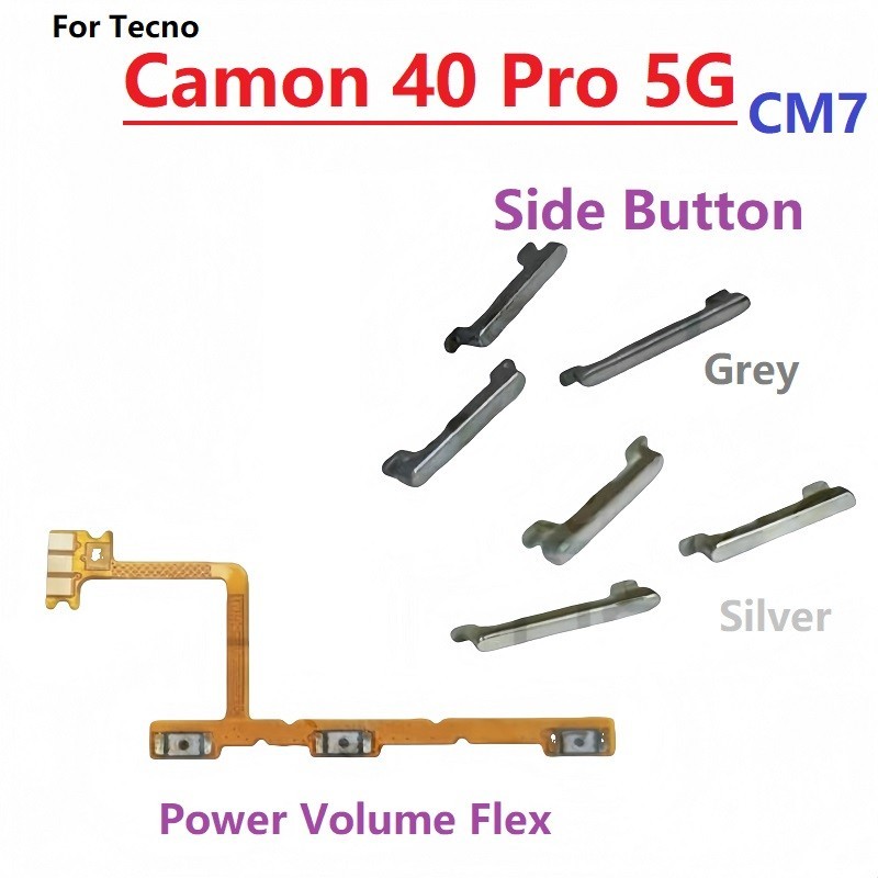 For Tecno Camon 40 Pro 5G CM7 Power Volume Switch Button Flex Cable ON ...
