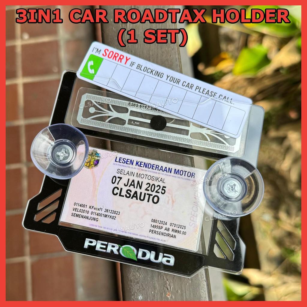 3in1 Car Roadtax Holder Universal | Roadtax RFID Phone Number Parking ...