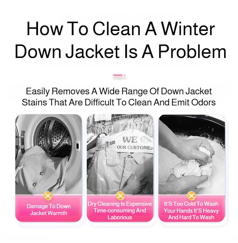 【No Water/Deep Clean/Quick Dry】JMY Down Jacket Cleaner Stain Remover ...