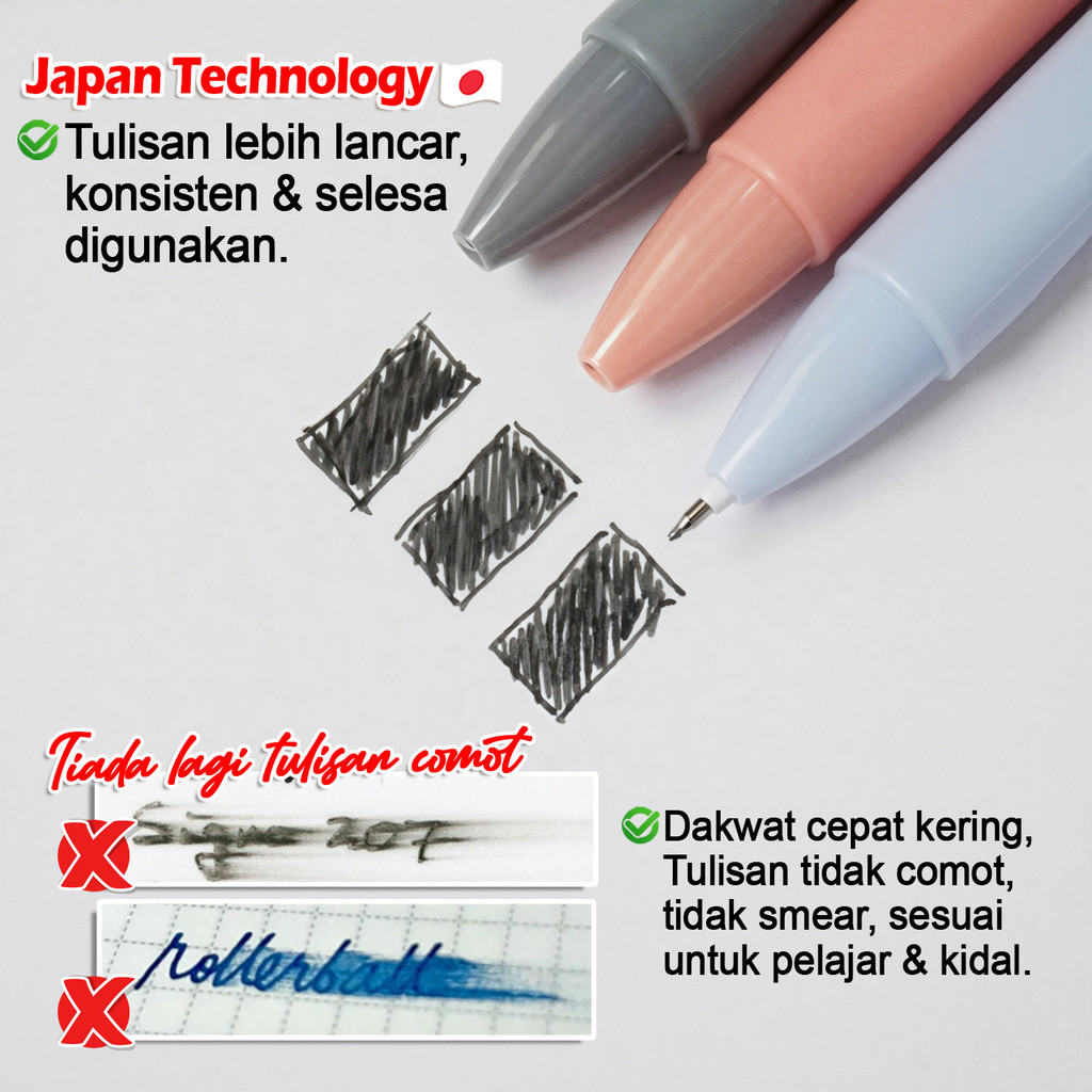 VCR Morandi 0.5mm Black Ink Gel Pen Retractable Design for Comfortable ...