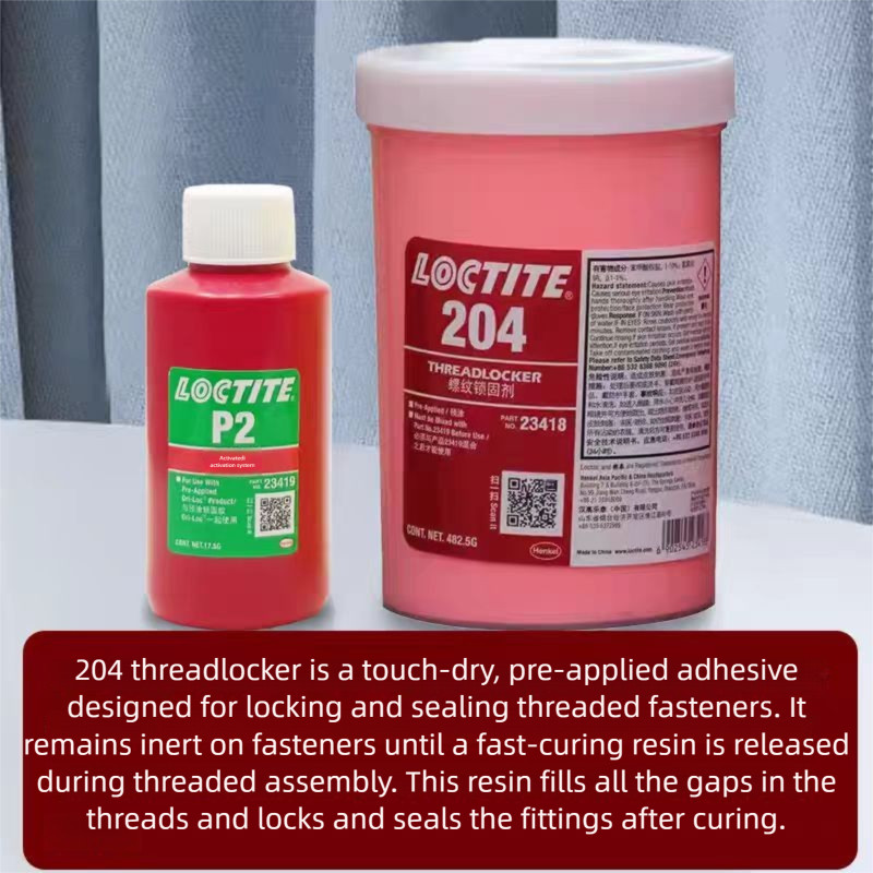 LOCTITE 204+P2 Pre-Coated Thread Adhesive, High-Strength Thread Locking ...