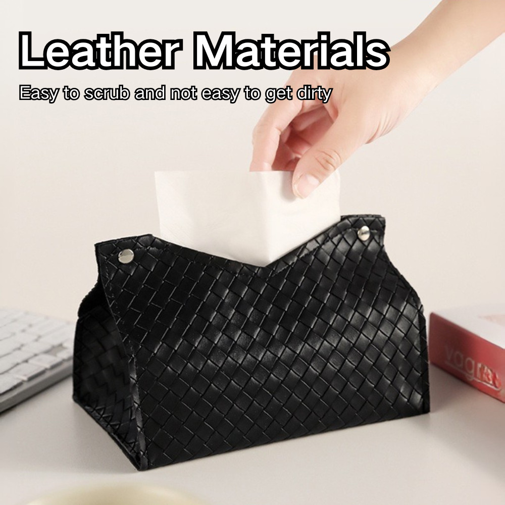 Luxury PU Leather Tissue Box Paper Towel Storage Box Napkin Storage ...