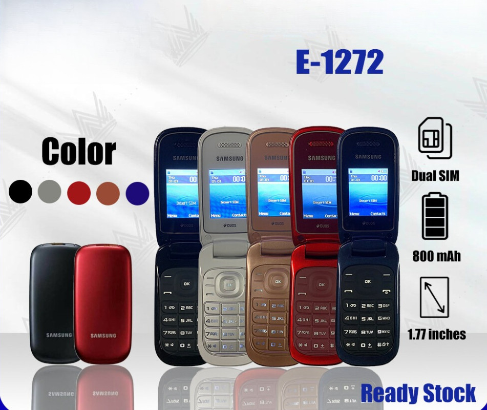 NEW HP S-E1272 Flip Phone 2G GSM – Dual SIM Basic Mobile for Elderly ...