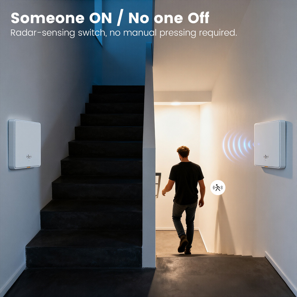 SMATRUL Tuya WiFi Smart Radar Motion Sensor Wall Switch 10G Human ...