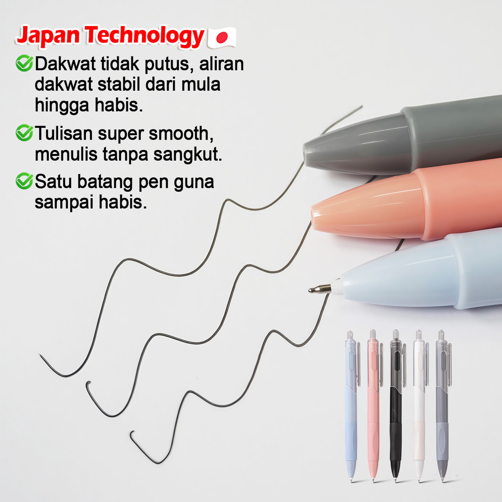 VCR Morandi 0.5mm Black Ink Gel Pen Retractable Design for Comfortable ...