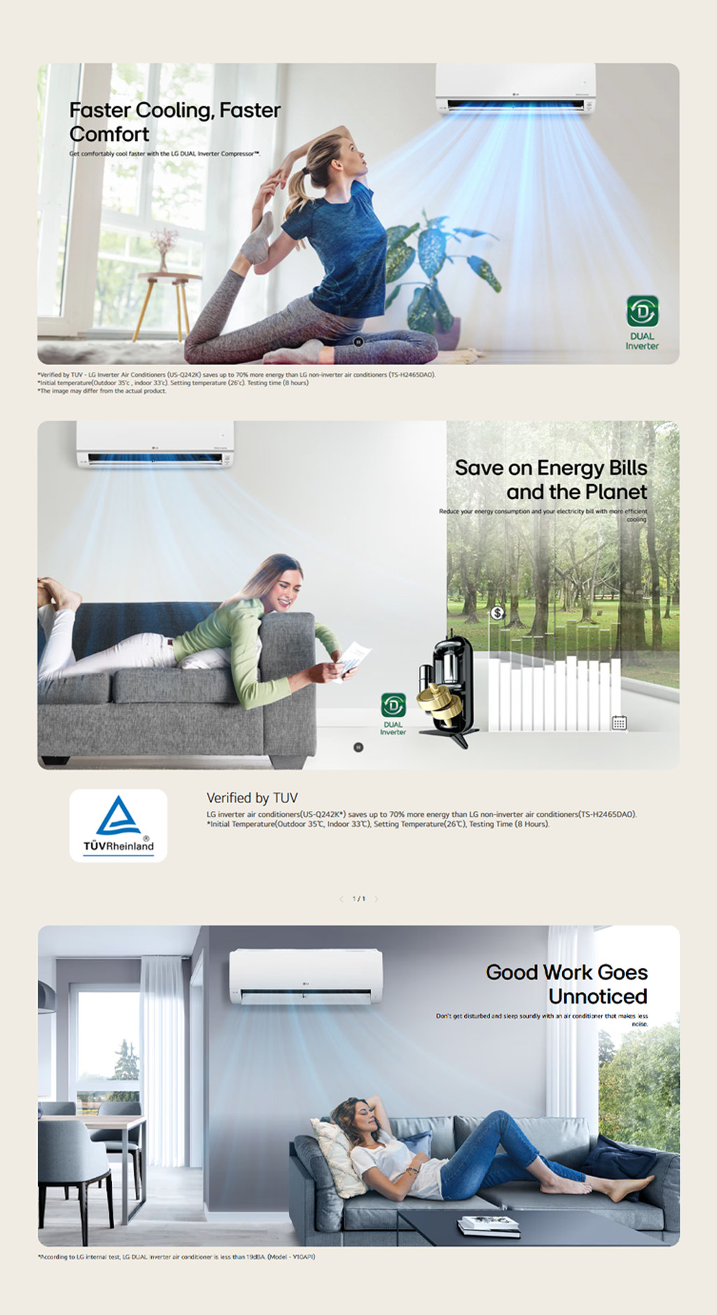LG 1HP /1.5HP /2HP R32 Dual Inverter Classic Air Conditioner S3 ...