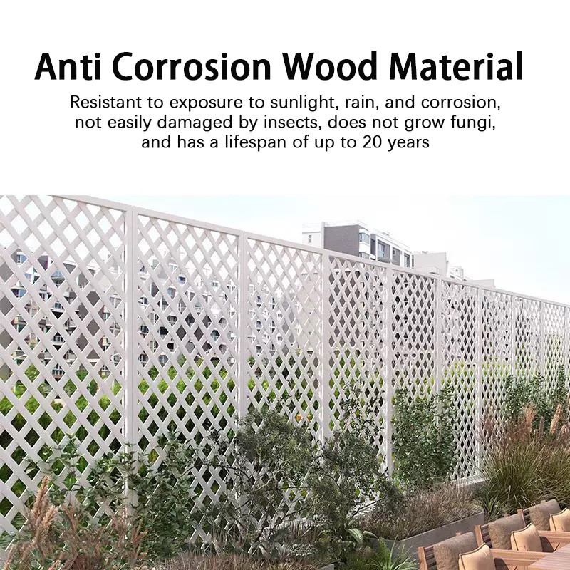 Anti-Corrosion Wooden Hollow Screen Garden Fence Partition Climbing ...