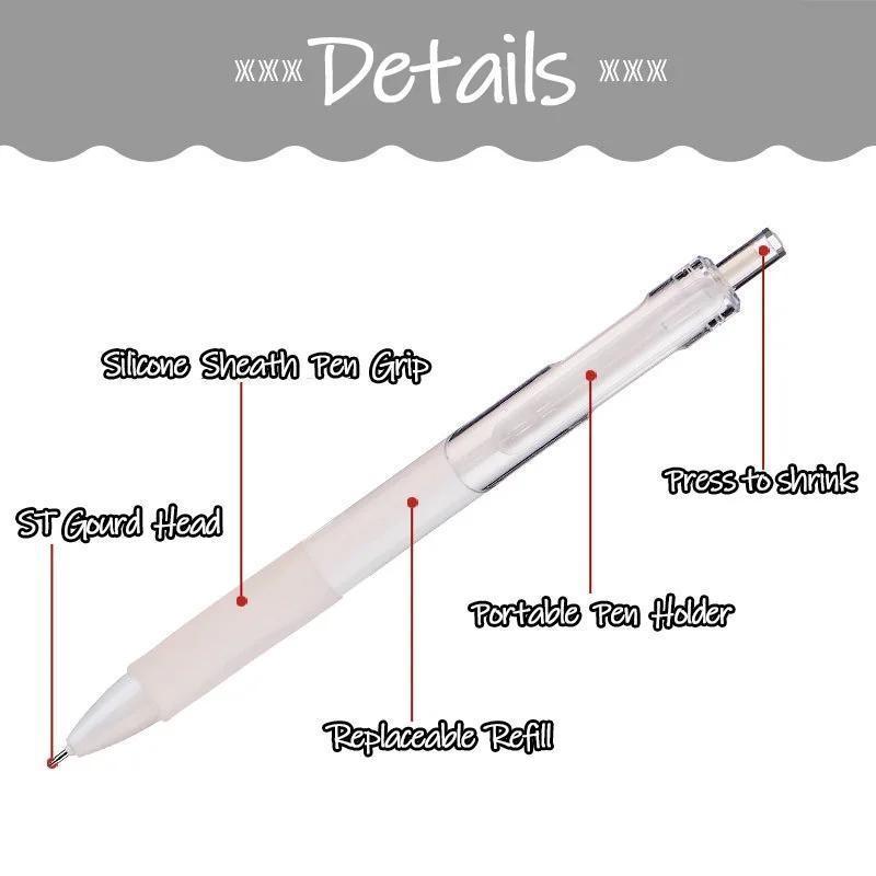 5 Pen + 50 Pen Gel Jenis Tekan Isi Semula Hitam Hujung 0.5mm Cepat ...