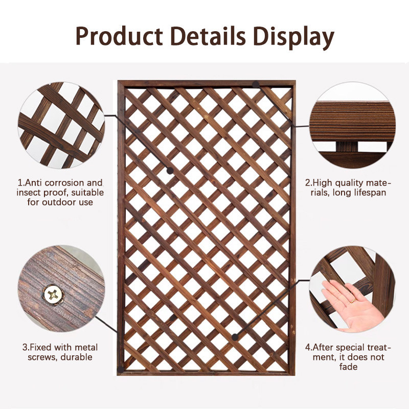 Anti-Corrosion Wooden Hollow Screen Garden Fence Partition Climbing ...