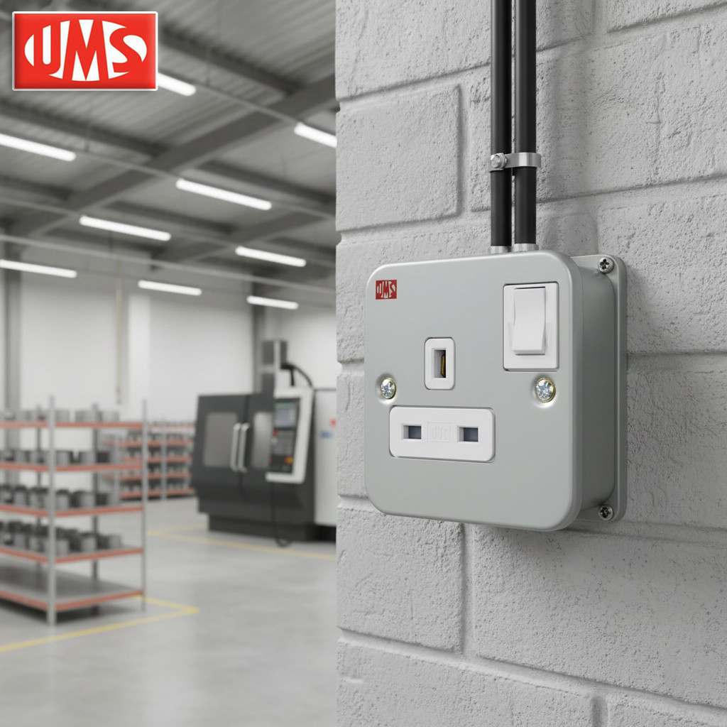 UMS 1213M 1213 M 13A 1 Gang Metal Clad Switched Socket Outlet | Soket ...
