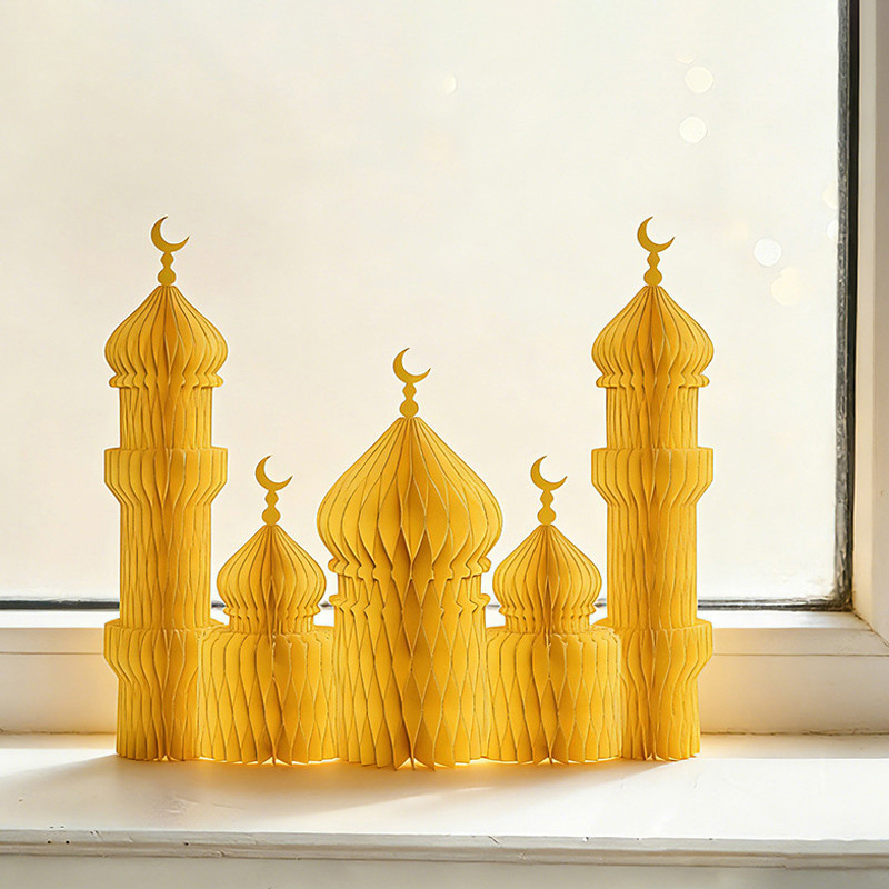 Minimalist Solid Color Honeycomb Castle & Moon Palace Ornaments Hari ...