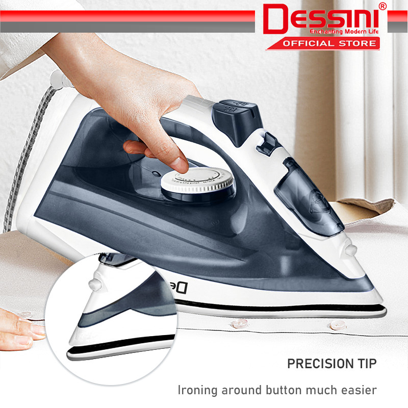 DESSINI ITALY 1400W Electric Ceramic Soleplate Garment Steam Iron ...