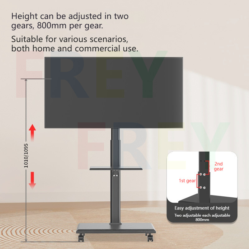 Mobile TV Stand 32-75 Inch Universal Adjustable Angle TV Floor Stand ...