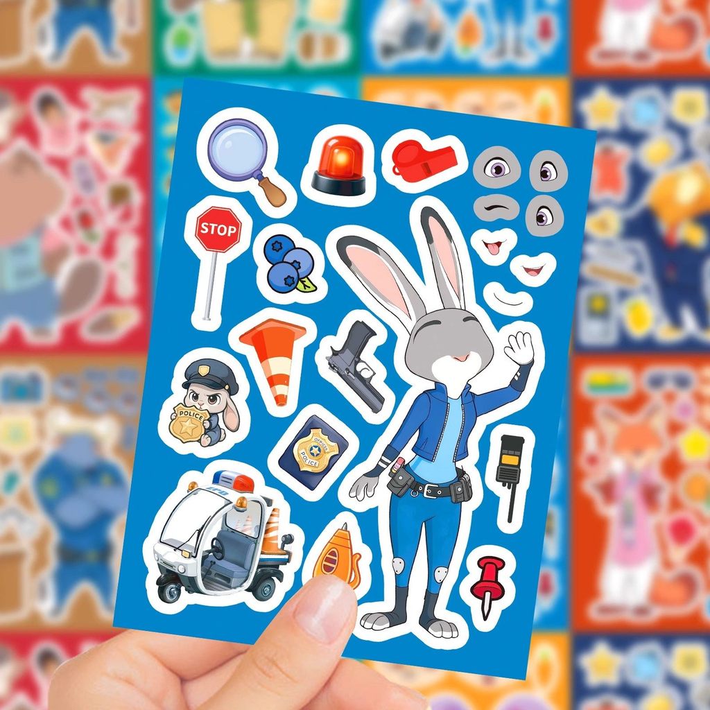 Cartoon Zootopia 2 Toy Puzzle Stickers Complete Set for Children's DIY ...