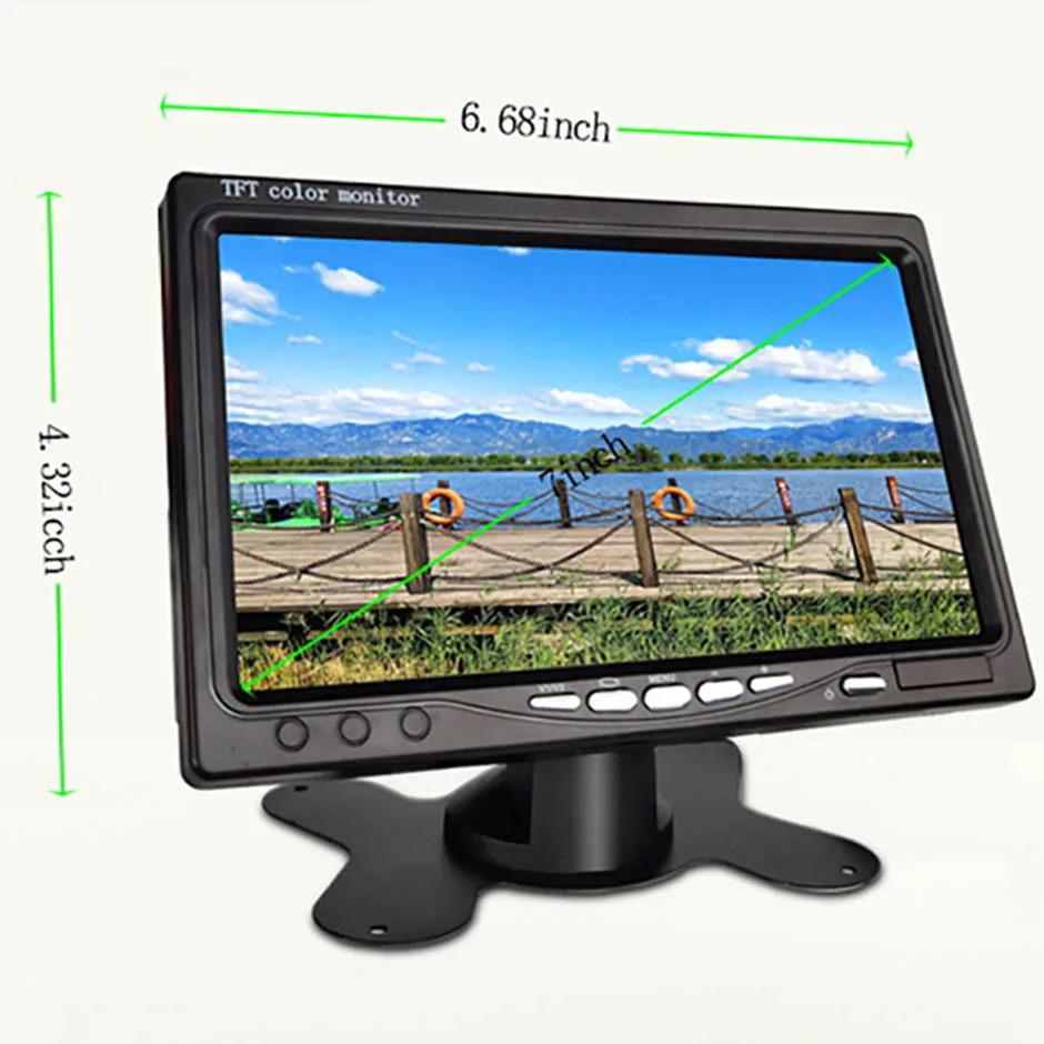 QXNY 7” Screen HD LCD 12V/24V Car Rear View Monitor for Vehicle Truck ...