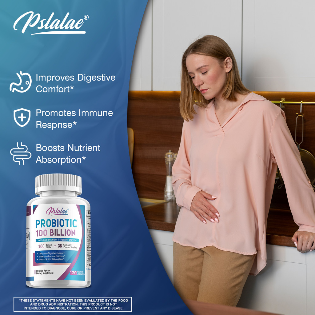 Probiotic Capsules Contain Prebiotics and Digestive Enzymes Improve ...