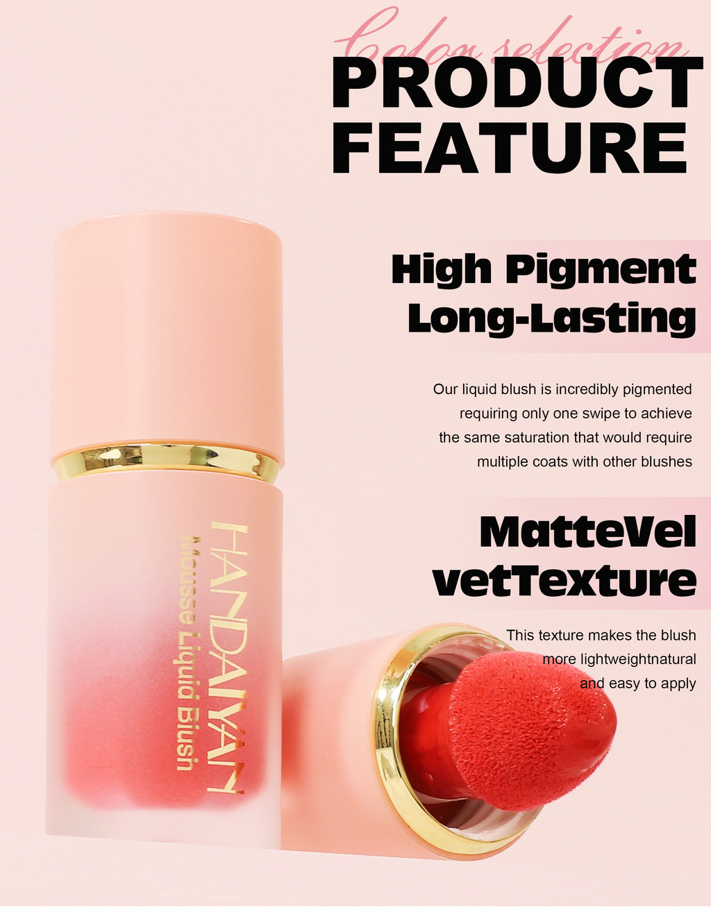 Handaiyan Matte Glitter Face Liquid Blusher Smooth Cheek Eye Mousse ...