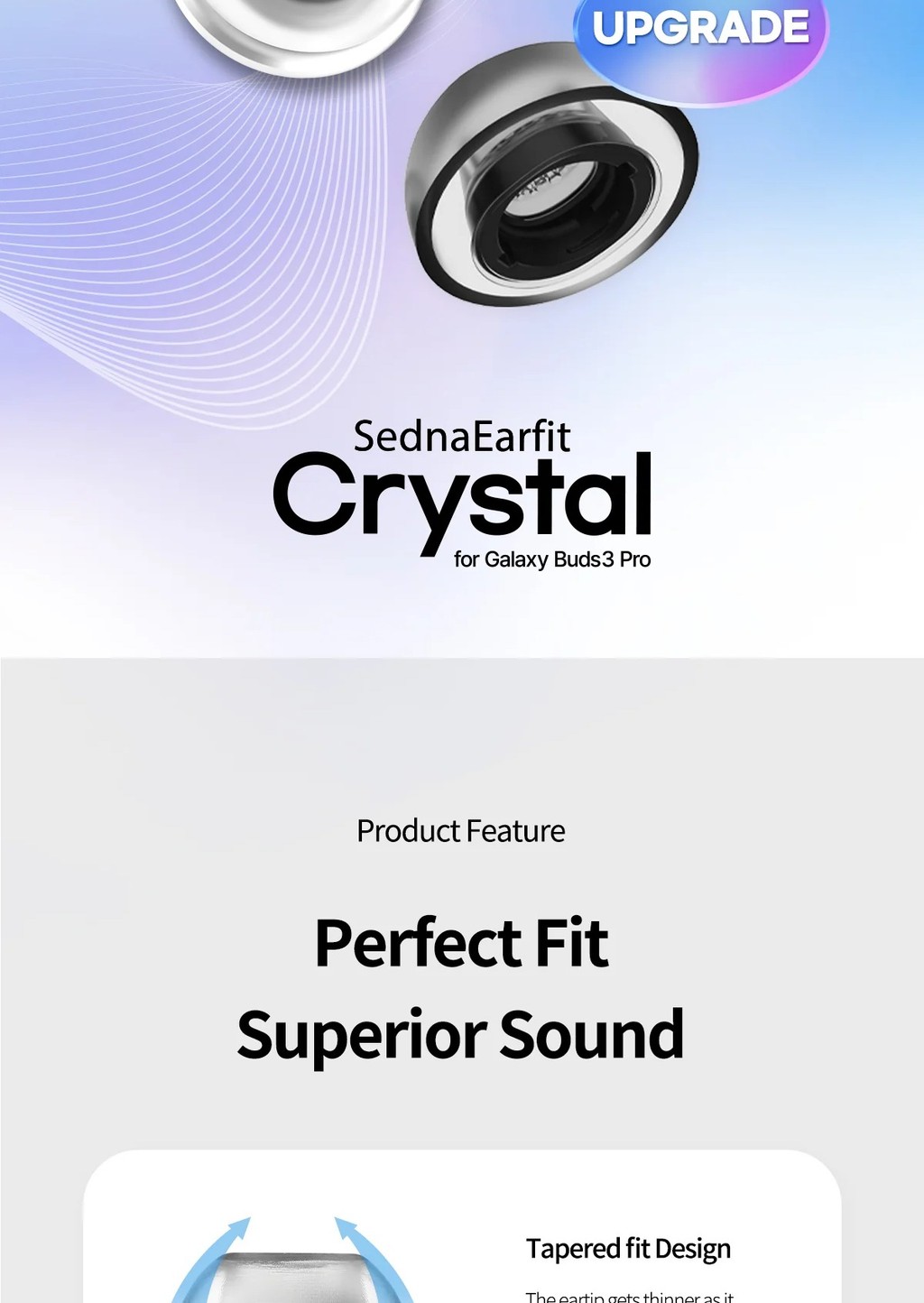 AZLA SednaEarfit Crystal for Buds 3 Pro Standard, Silicone Replacement ...