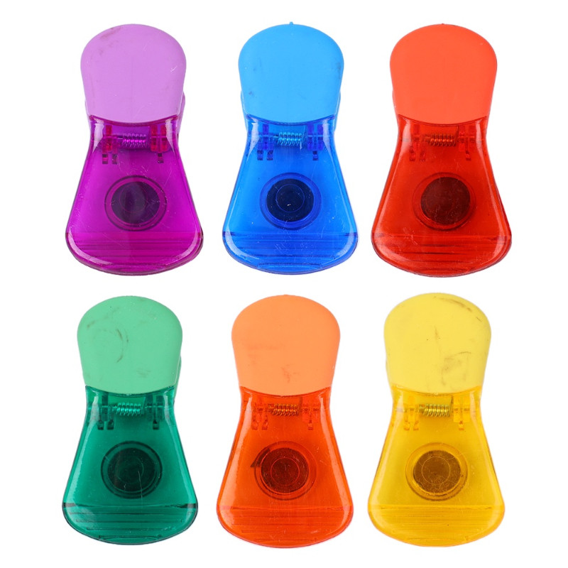 6pcs Kitchen Magnetic Plastic Bag Clips Ziplock Refrigerator Message ...