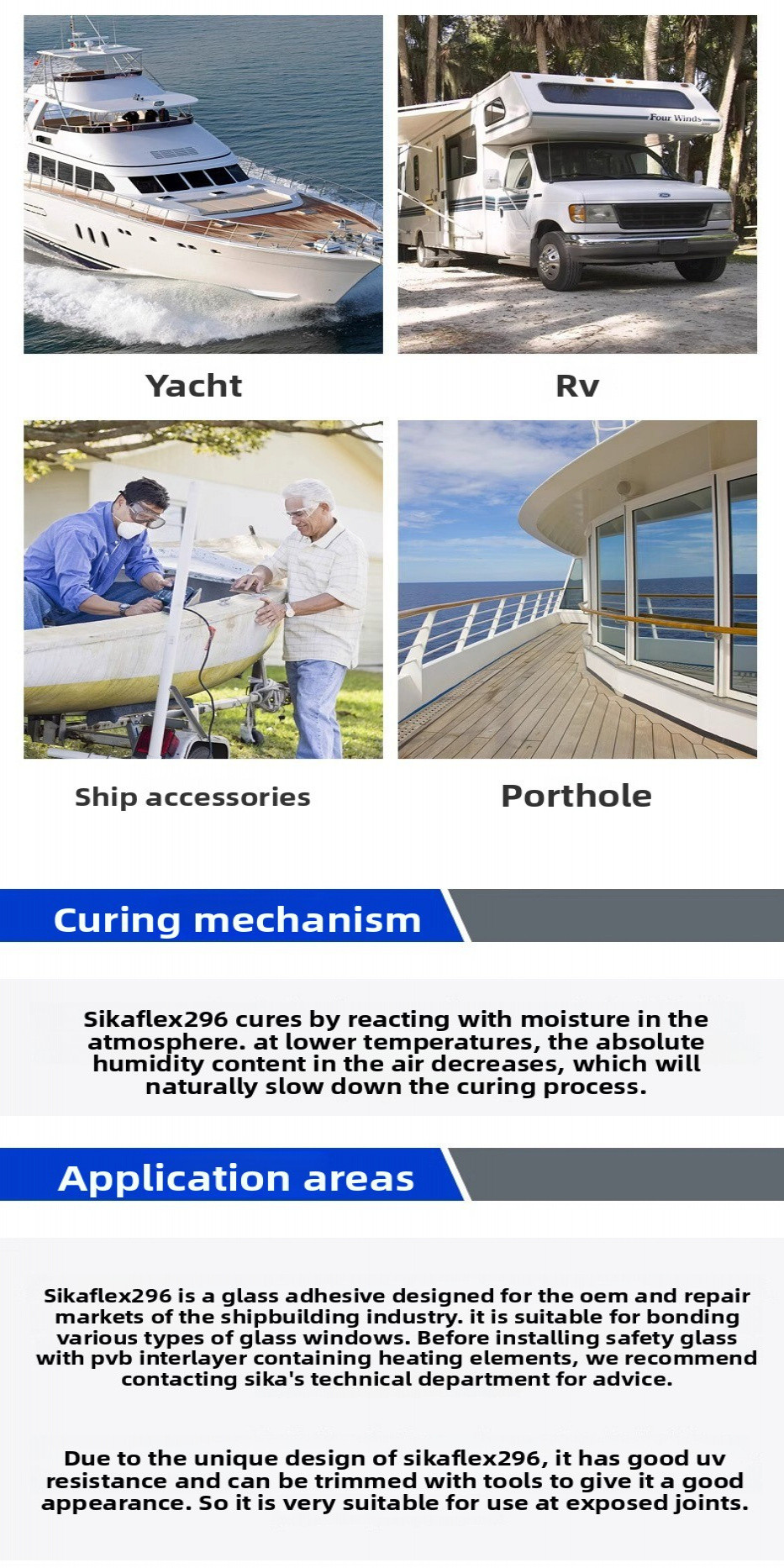 Sikaflex-296 600ML Marine Laminated Glass Soft Adhesive And Insulating ...