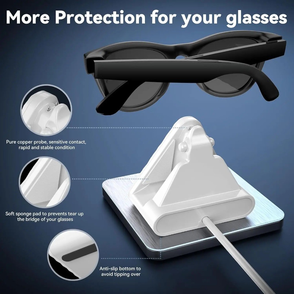 Charging Dock US for Rayban Meta Smart Glasses Wayfarer/Skyler ...