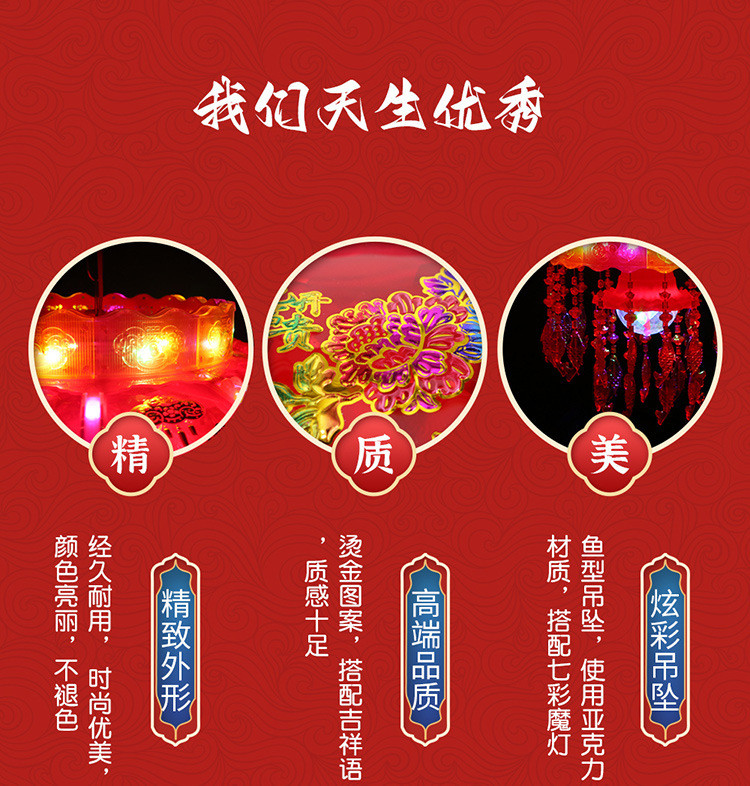 燈籠 新年 2026 Rotating Colorful LED Lantern Chinese New Year Decorations ...