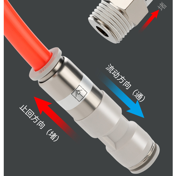【KHA】Pneumatic SPC one-way valve threaded straight through trachea ...