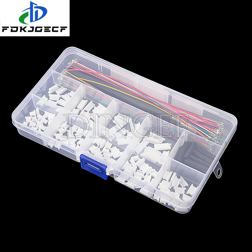 SH1.0MM JST 1mm Cable Connector Kit JST Male Header 3P-12P with 28AWG ...