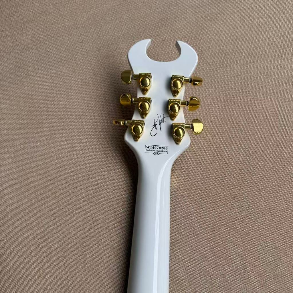 Schecter White Electric Guitar Skeleton Inlay Professional Guitar (Gold ...