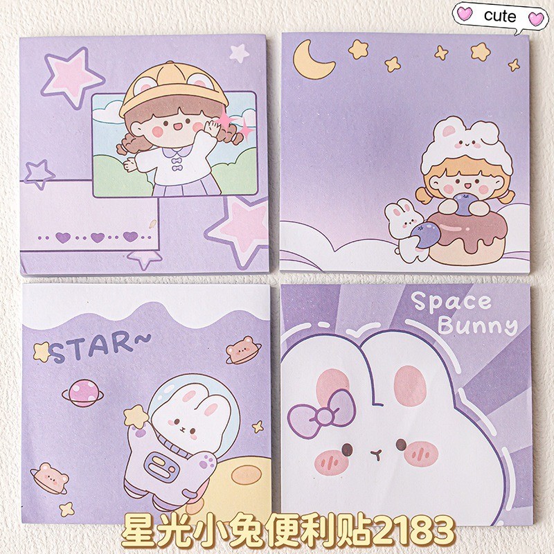 Nota Lekat Kartun Comel Cute Kawaii Sticky Notes Memo Pad Square Design ...