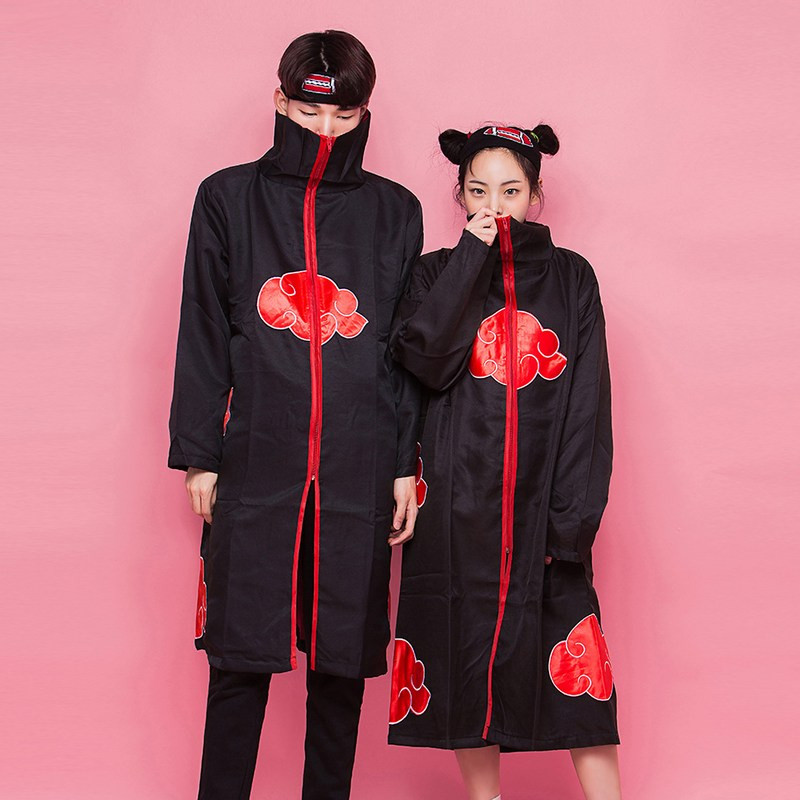 Anime Cosplay Costume Narut Akatsuki Anime Cloak Red Cloud Robe ...