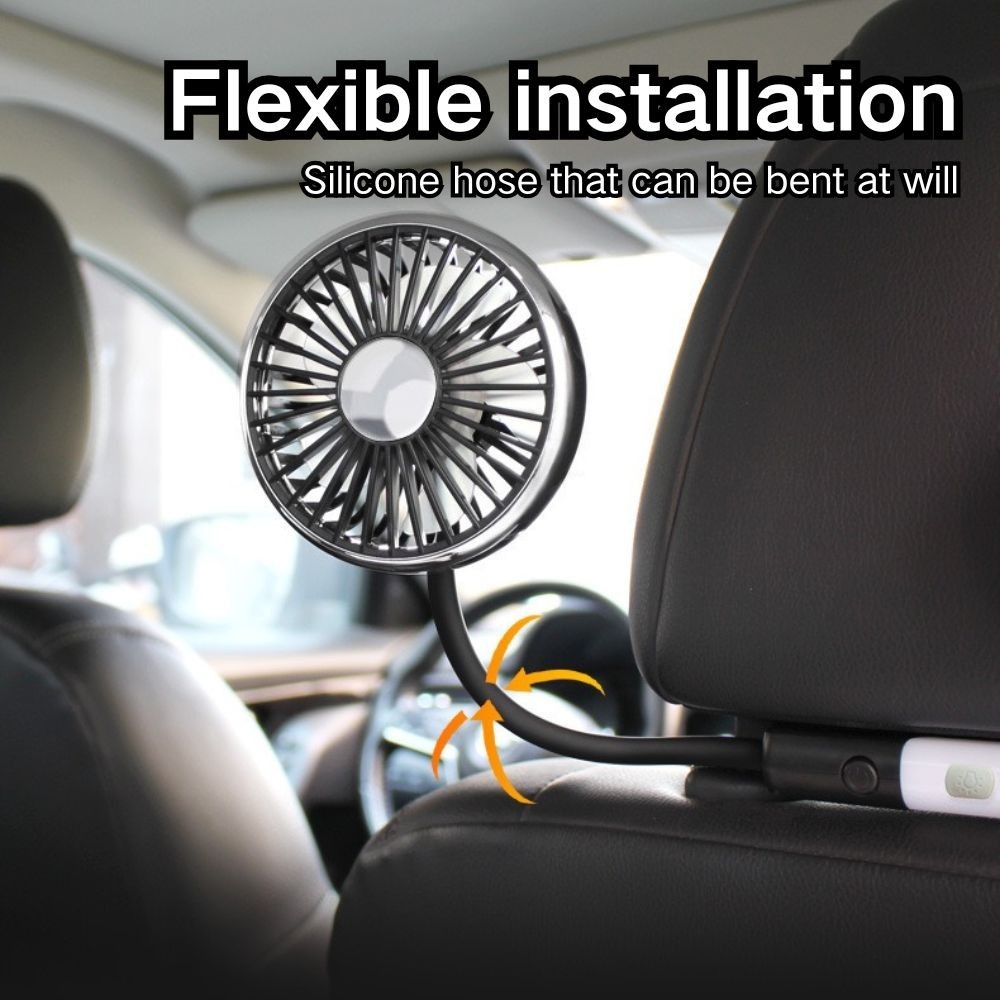 Auto Cooling Fan Dual Head Adjustable 360 Dashboard Rotation Car ...