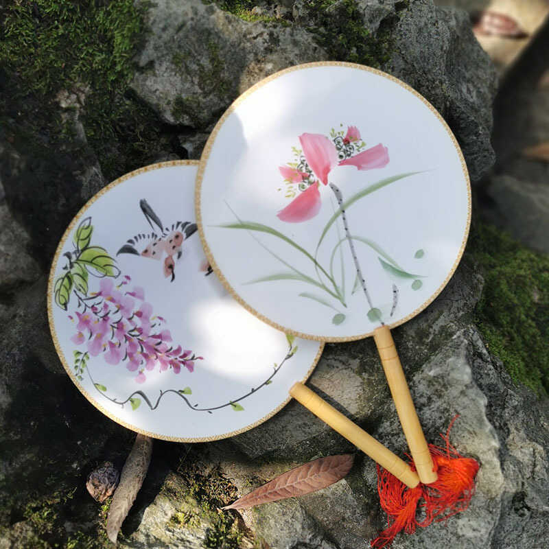 Hand-Painted Ancient Style Group Fan Blank Hand-Painted Chinese Style ...