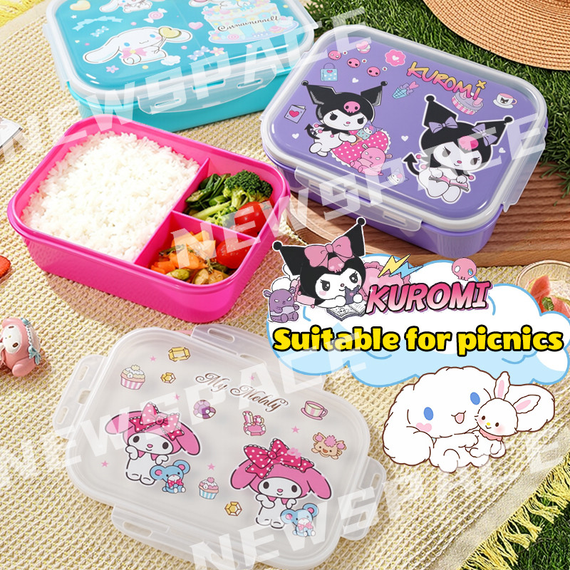 Bento Kuromi Lunch Box Kids Girls With Spoon And Fork Sanrio Sealed ...
