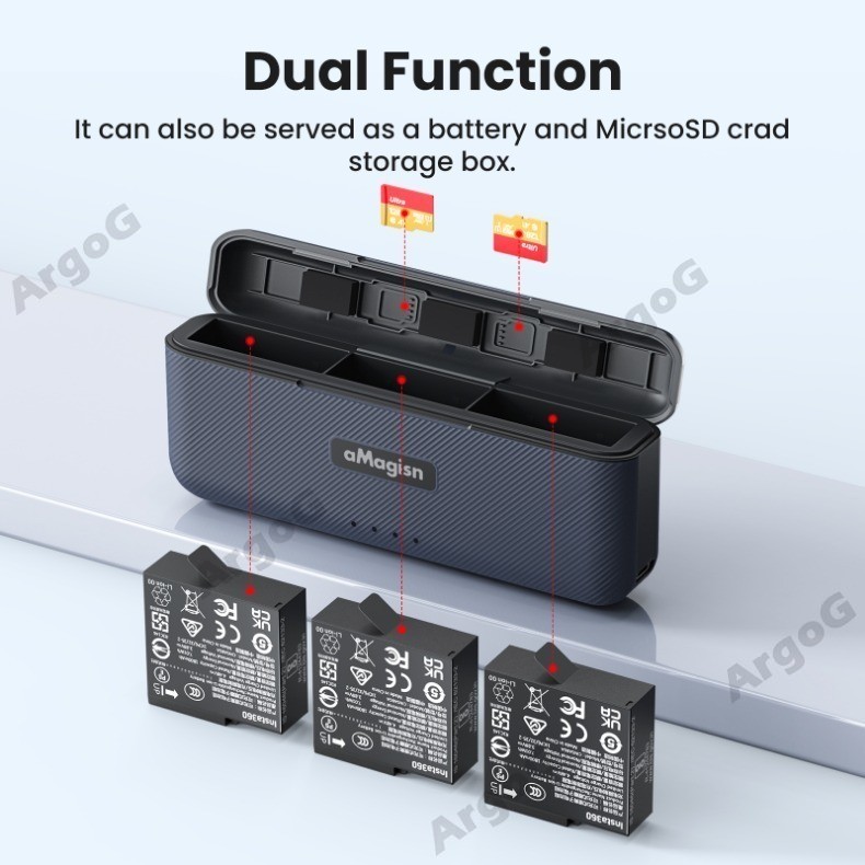 aMagisn Fast Charge Battery Charger for Insta360 Ace Pro 2 Portable ...