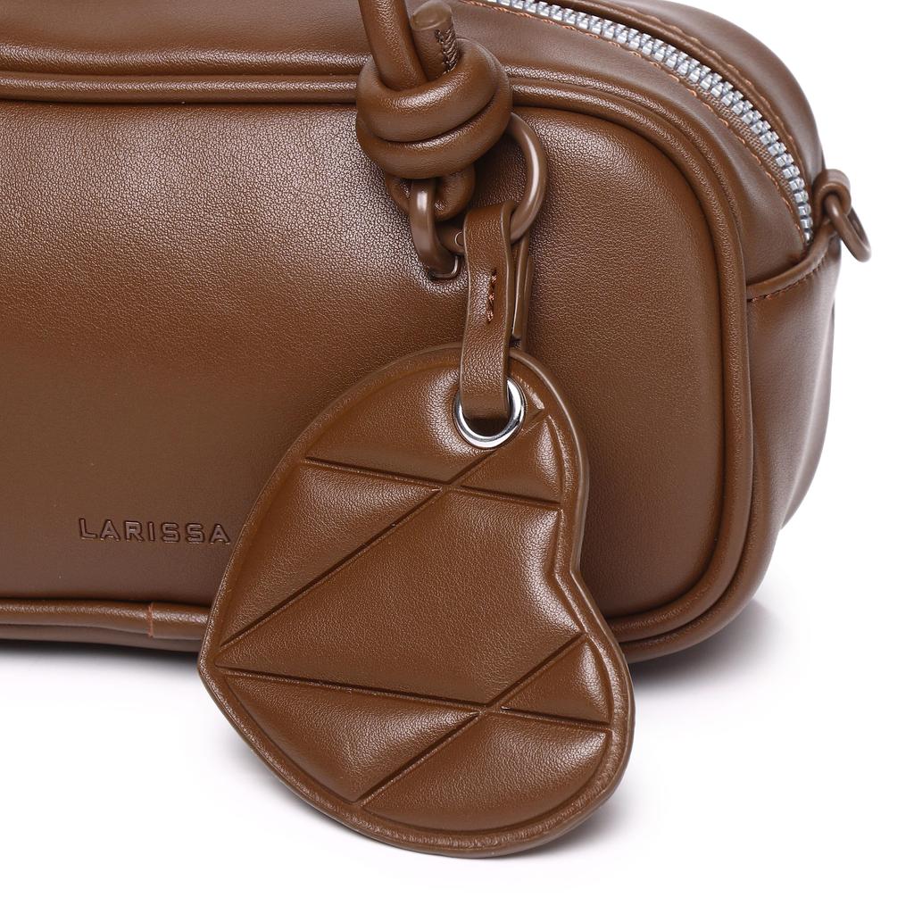 KIKI-LARISSA SMALL BOSTON BAG WITH LOVE WAFFLE CHARM HANDBAG CROSSBODY ...
