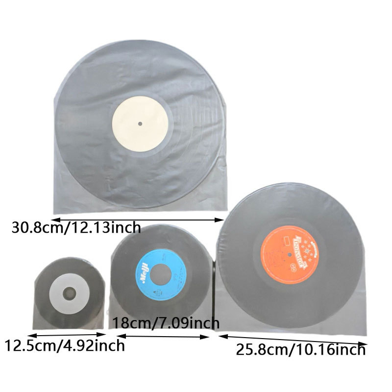 50 PCS Black Vinyl Record Inner Sleeves 8 Mil Thick Anti Static LP ...